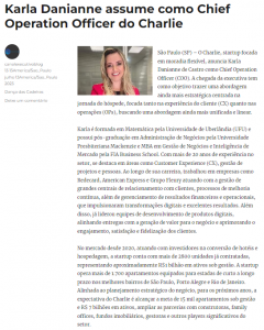 Karla Danianne assume como Chief Operation Officer do Charlie